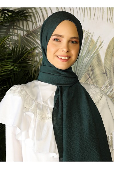 Düz Jazz Viskon Şal - Amber Yeşili - Tuva