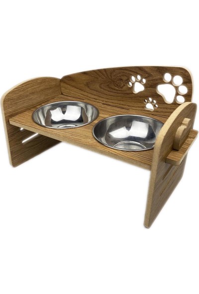 Helixsun Ahşap Yüksekliği Ayarlanabilir Kedi ve Küçük Irk Köpek Mama ve Su Kabı Çelik Kaseli Helixsun Ahşap Yüksekliği Ayarlanabilir Kedi ve Küçük Irk Köpek Mama ve Su Kabı Çelik Kaseli