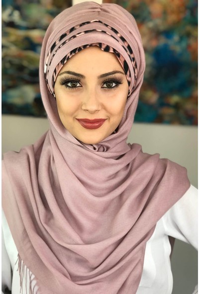 Yoisho Store Gül Kurusu Hazır Bone Şal