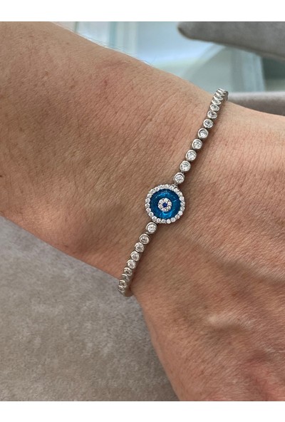 Mercan Silver Gümüş Nazar Boncuklu Bileklik