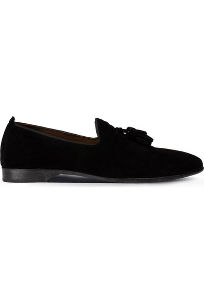 Deery Süet Siyah Püsküllü Erkek Loafer