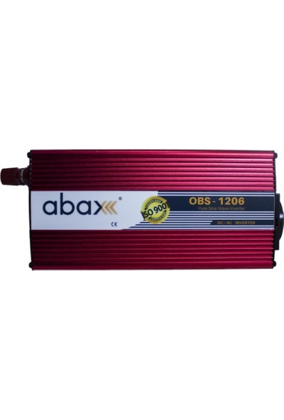 Abax OBS-1206 12V-600W Tek Priz/led Göstergeli Tam Sinüs Invertör