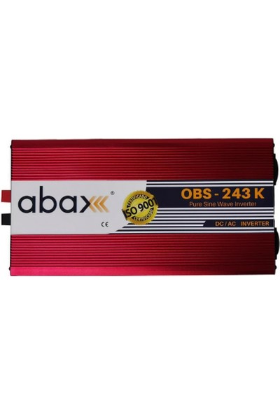 Abax OBS-243K 24V-3000W Çift Priz/led Göstergeli Tam Sinüs Invertör Abax OBS-243K 24V-3000W Çift Priz/led Göstergeli Tam Sinüs Invertör