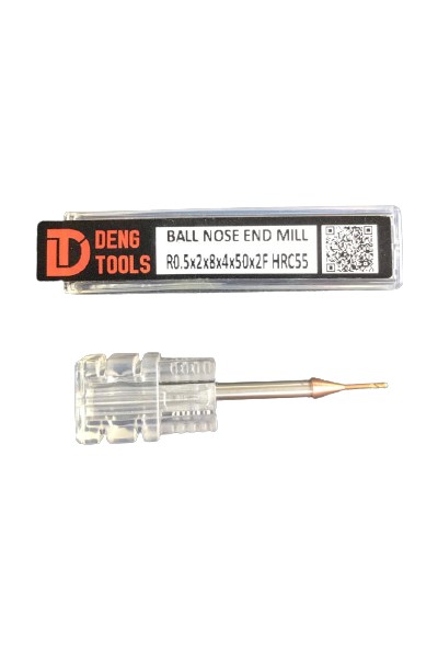 Deng Tools Karbür Parmak Freze Ucu Fkd R0,5 8 50 2f 0,5 x 2 x 8 x 4 x 50 x 2f HRC55 Küre Dalma Boylu Freze Deng Tools Karbür Parmak Freze Ucu Fkd R0,5 8 50 2f 0,5 x 2 x 8 x 4 x 50 x 2f HRC55 Küre Dalma Boylu Freze