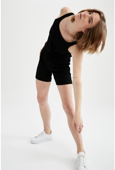 Defacto Beli Bağcıklı Relax Fit Mini Şort U4565AZ21HS