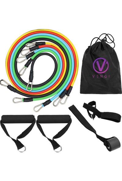 VENGI 11 Parça Latex Direnç Lastiği Seti Kapı Arkası Direnç Bandı VENGI 11 Parça Latex Direnç Lastiği Seti Kapı Arkası Direnç Bandı