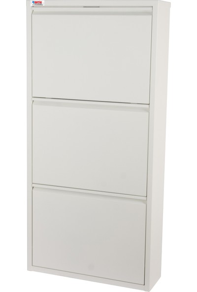 3'lü Pratik Metal Ayakkabılık (Beyaz)
