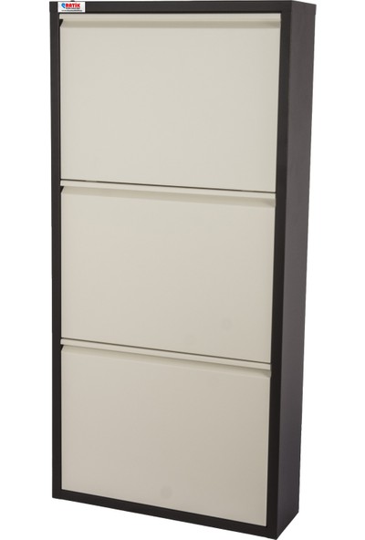 3'lü Pratik Metal Ayakkabılık (Kahve-Krem)