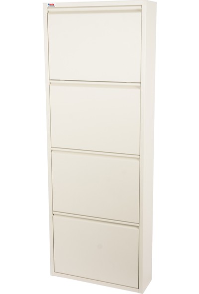 4'lü Pratik Metal Ayakkabılık (Krem)