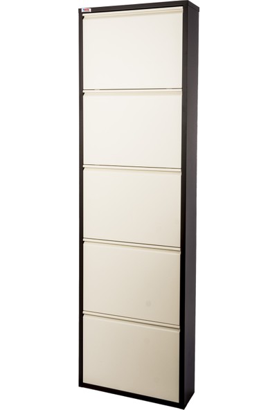 5'lü Pratik Metal Ayakkabılık Kahve-Krem