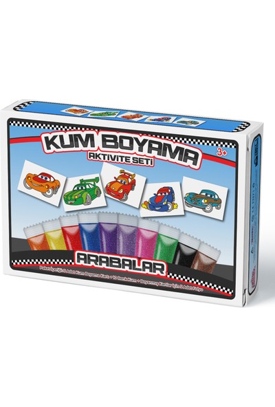 Kumbo Kum Boyama Arabalar Kum Boyama Aktivite Seti 5'li Paket