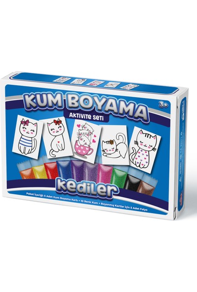 Kumbo Kum Boyama Sevimli Kediler Kum Boyama Aktivite Seti 5'li Paket