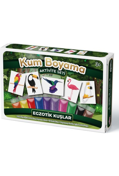 Kumbo Kum Boyama Egzotik Kuşlar Kum Boyama Aktivite Seti 5'li