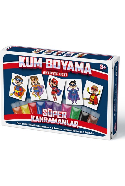 Kumbo Kum Boyama Süper Kahramanlar Kum Boyama Aktivite Seti 5'li Paket Kumbo Kum Boyama Süper Kahramanlar Kum Boyama Aktivite Seti 5'li Paket