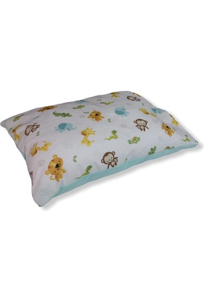 35X45 cm Pamuklu Kumaştan Bebek Yastığı (Safari Hayvanları Desen/mint Yeşil) 35X45 cm Pamuklu Kumaştan Bebek Yastığı (Safari Hayvanları Desen/mint Yeşil)
