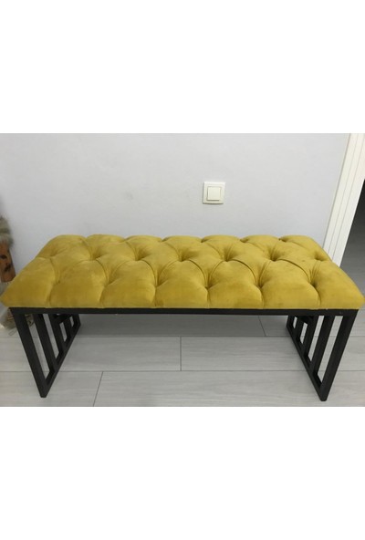 Akuzel Atölyesi Dekoratif Metal Ikili Puf Koltuk