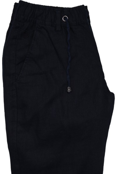 Erkek Koyu Lacivert Lastikli %100 Keten Pantolon Erkek Koyu Lacivert Lastikli %100 Keten Pantolon