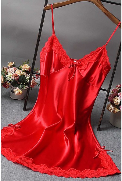Merry See Dantelli Kısa Saten Babydoll Kırmızı Merry See Dantelli Kısa Saten Babydoll Kırmızı