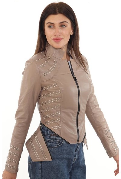 Derimonts Agnella Vizon Kadın Ceket Deri