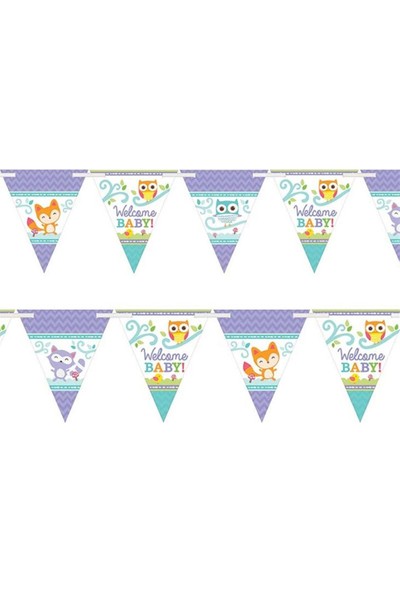 Partishop.net Hoşgeldin Bebeğim Baykuş Bayrak Dizisi