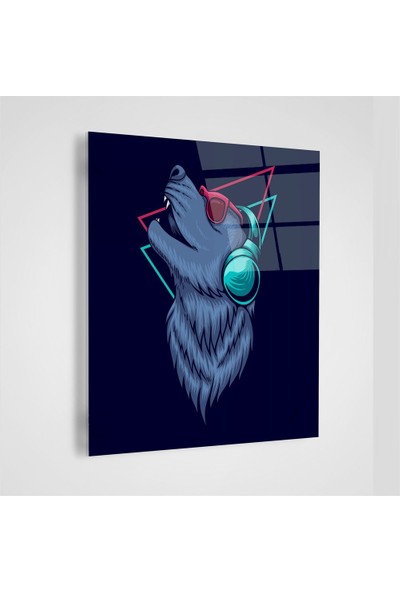 Kıvırcık Kurt ve Müzik Cam Tablo