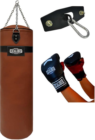 Excalibur Sunstar 135 x 35 Boks Kum Torbası Taba Eldivenli Excalibur Sunstar 135 x 35 Boks Kum Torbası Taba Eldivenli