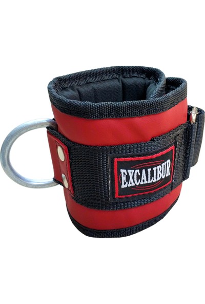 Excalibur Deri Ayak Bilek Kayışı Fitness Ağırlık Çekiş Aparatı Kırmızı