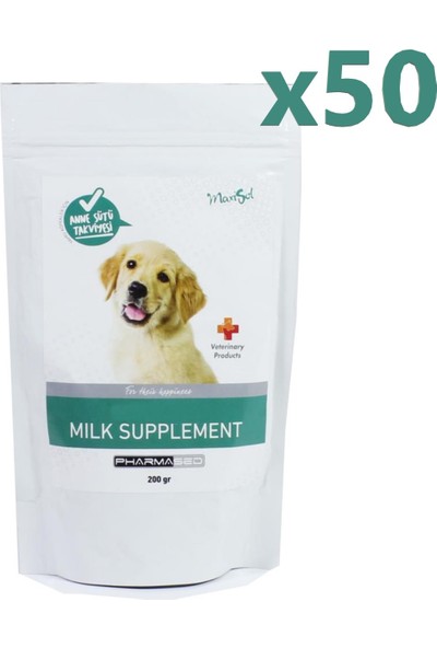 Maxisol Yavru Köpek Süt Tozu 200 gr 50 Adet Maxisol Yavru Köpek Süt Tozu 200 gr 50 Adet