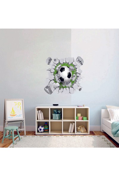 Dez Futbol Topu 3D Duvar Çıkartması Sticker 50*50 cm