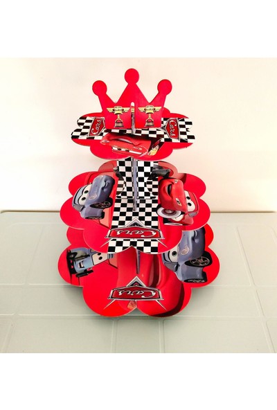 Parti Kulesi Cars Arabalar Cup Kek Standı 3 Katlı