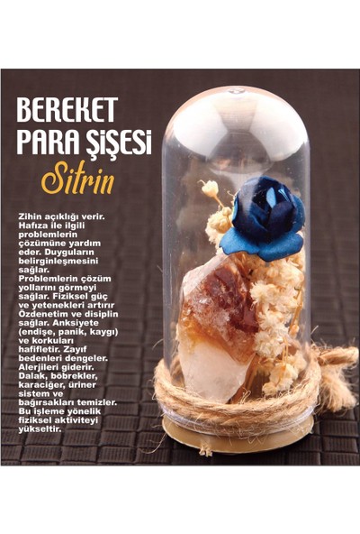 Osmanlı Doğal Taş Doğal Taş Sitrin Bereket Para Şisesi