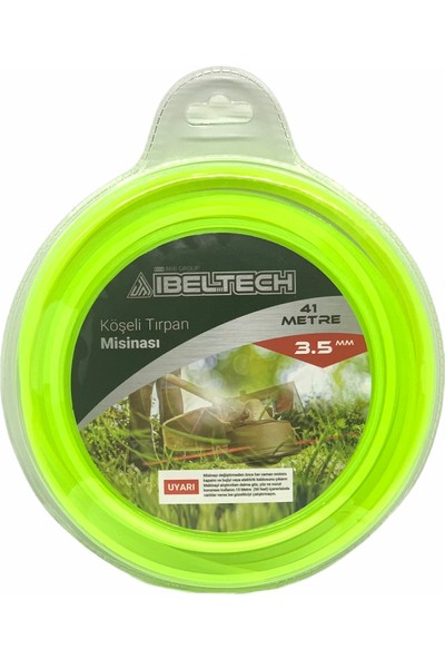 Ibeltech Köşeli Tırpan Misinası 3.5 mm 41 Metre Çim Biçme Misinası