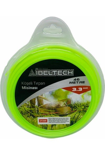 Ibeltech Köşeli Tırpan Misinası 3.3 mm 46 Metre Çim Biçme Misinası Ibeltech Köşeli Tırpan Misinası 3.3 mm 46 Metre Çim Biçme Misinası