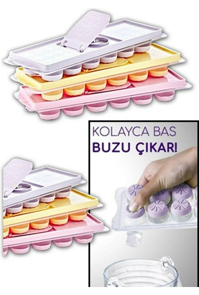 Tıkla Yolla 3 Adet Silikon Buz Kalıbı 12 Bölmeli Bas Çıkar Buzluk Buz Kalıbı Tıkla Yolla 3 Adet Silikon Buz Kalıbı 12 Bölmeli Bas Çıkar Buzluk Buz Kalıbı