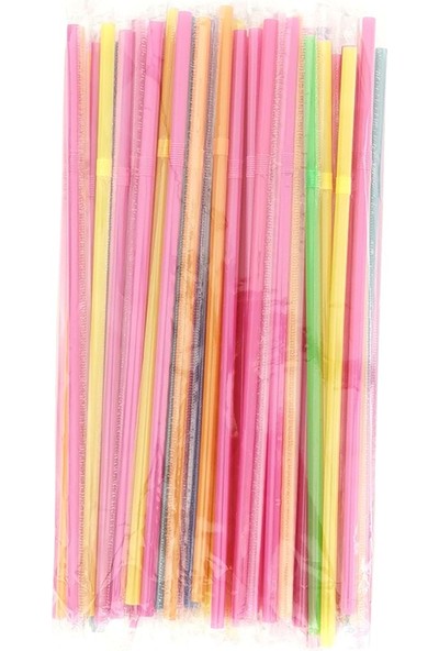 Ambalaj Pazarı Plastik Jelatinli Ince Körüklü Renkli Pipet - 50'li Ambalaj Pazarı Plastik Jelatinli Ince Körüklü Renkli Pipet - 50'li