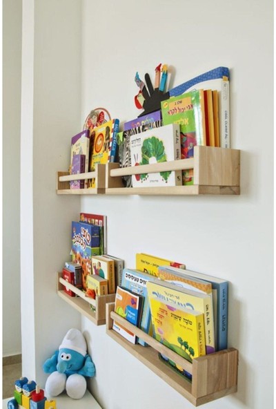 Atölye7tasarım Montessori Çocuk Odası Duvar Rafı Ahşap Kitaplık Raf 4 Adet Atölye7tasarım Montessori Çocuk Odası Duvar Rafı Ahşap Kitaplık Raf 4 Adet