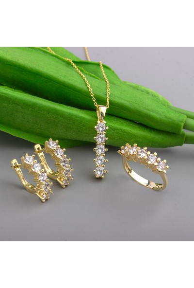 Ala Gümüş 925 Ayar Gümüş Sıralı Beştaş Set