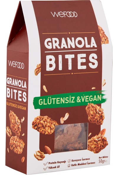 Wefood Glütensiz & Vegan Granola Bites 50 gr