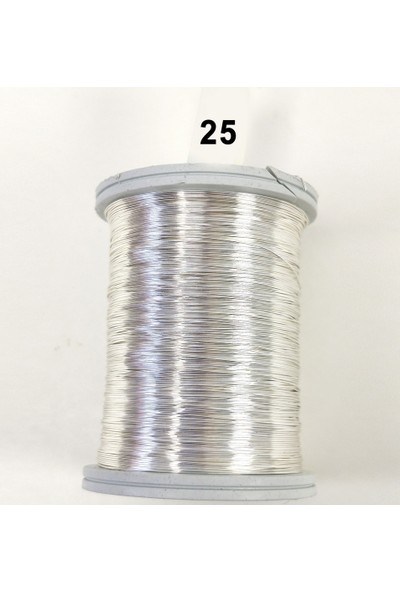 Hobizubi Açık Gümüş Filografi Teli 60 No - 25