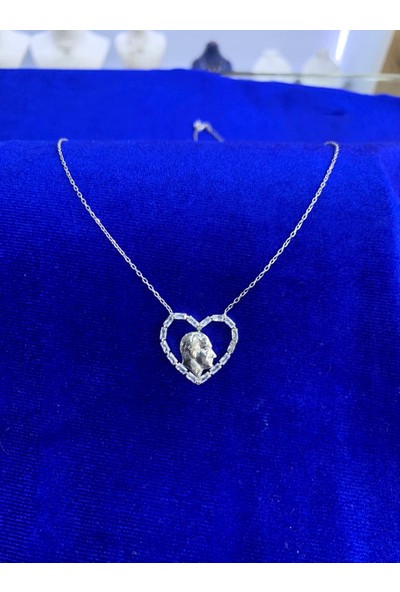 Matiat Ticaret Kadın 925 Ayar Gümüş Atatürk Kolye