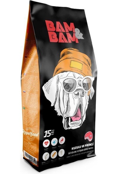 BAM BAM YETİŞKİN BÜYÜK IRK KUZULU KÖPEK MAMASI 15 KG