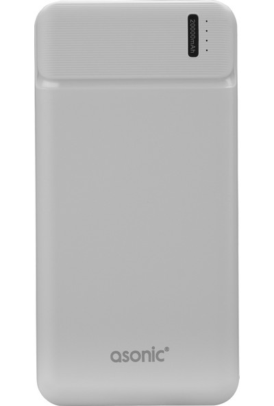 Asonic AS-P20 20000MAH 2*usb Output Powerbank Beyaz Taşınabilir Pil Şarj Cihazı Asonic AS-P20 20000MAH 2*usb Output Powerbank Beyaz Taşınabilir Pil Şarj Cihazı
