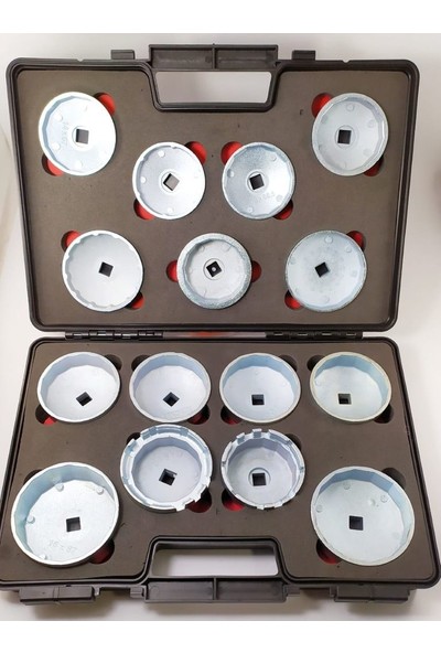 Kameo 15'li Döküm Yağ Filtre Sökme Aparatı Takımı Kameo 15'li Döküm Yağ Filtre Sökme Aparatı Takımı