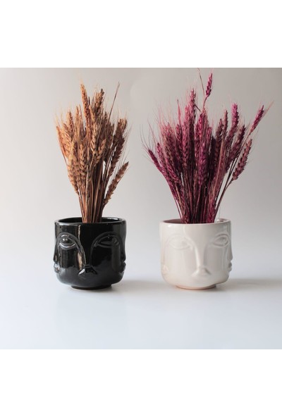 Yaka Dizayn 2'li Siyah-Beyaz Havelka Buddha Polyhedron Seramik Saksı Yaka Dizayn 2'li Siyah-Beyaz Havelka Buddha Polyhedron Seramik Saksı