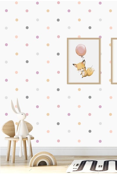 Moccoll Pembe 204 Adet Soft Renkli Yuvarlak Duvar Stickerı Çocuk Odası Duvar Sticker Moccoll Pembe 204 Adet Soft Renkli Yuvarlak Duvar Stickerı Çocuk Odası Duvar Sticker
