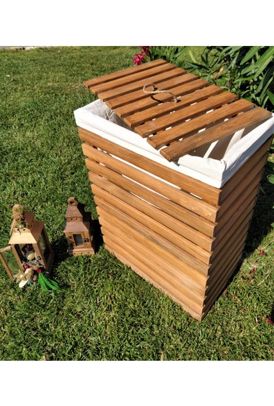 Woodenka Ahşap Kapaklı Kirli Çamaşır Sepeti Çok Amaçlı Woodenka Ahşap Kapaklı Kirli Çamaşır Sepeti Çok Amaçlı