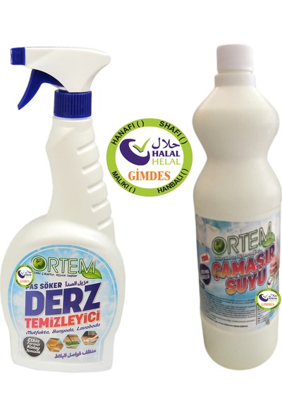 Ortem Derz Temizleyici ve Çamaşır Suyu Gimdes Sertifikalı Ortem Derz Temizleyici ve Çamaşır Suyu Gimdes Sertifikalı