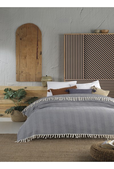 Lux Touch | Lily Siyah Tek Kişilik Pike | 145X200 cm | Yatak Örtüsü | Koltuk Örtüsü | Pamuklu