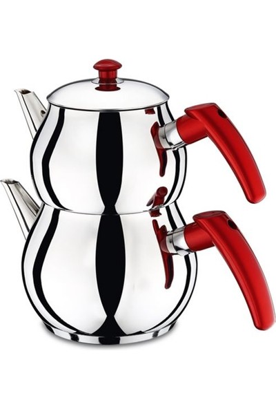 Yonca Aile Boy Küre Çelik Çaydanlık Takımı 4 Lt Kırmızı Yonca Aile Boy Küre Çelik Çaydanlık Takımı 4 Lt Kırmızı