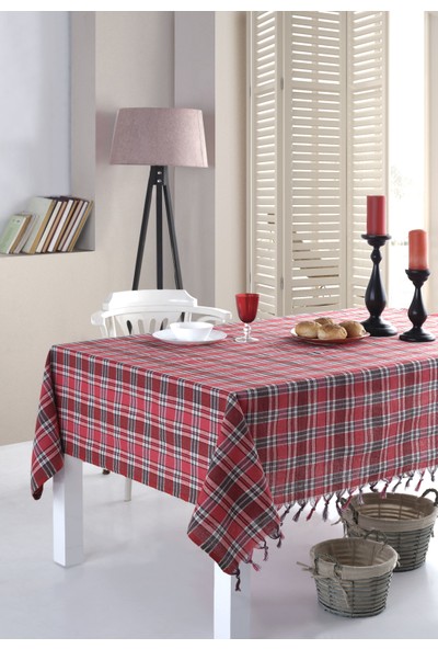 Lux Touch | Kırmızı Scotch Desen | 200 x 200 cm | Piknik Örtüsü | Sofra Örtüsü |masa Örtüsü | Sofra Bezi
